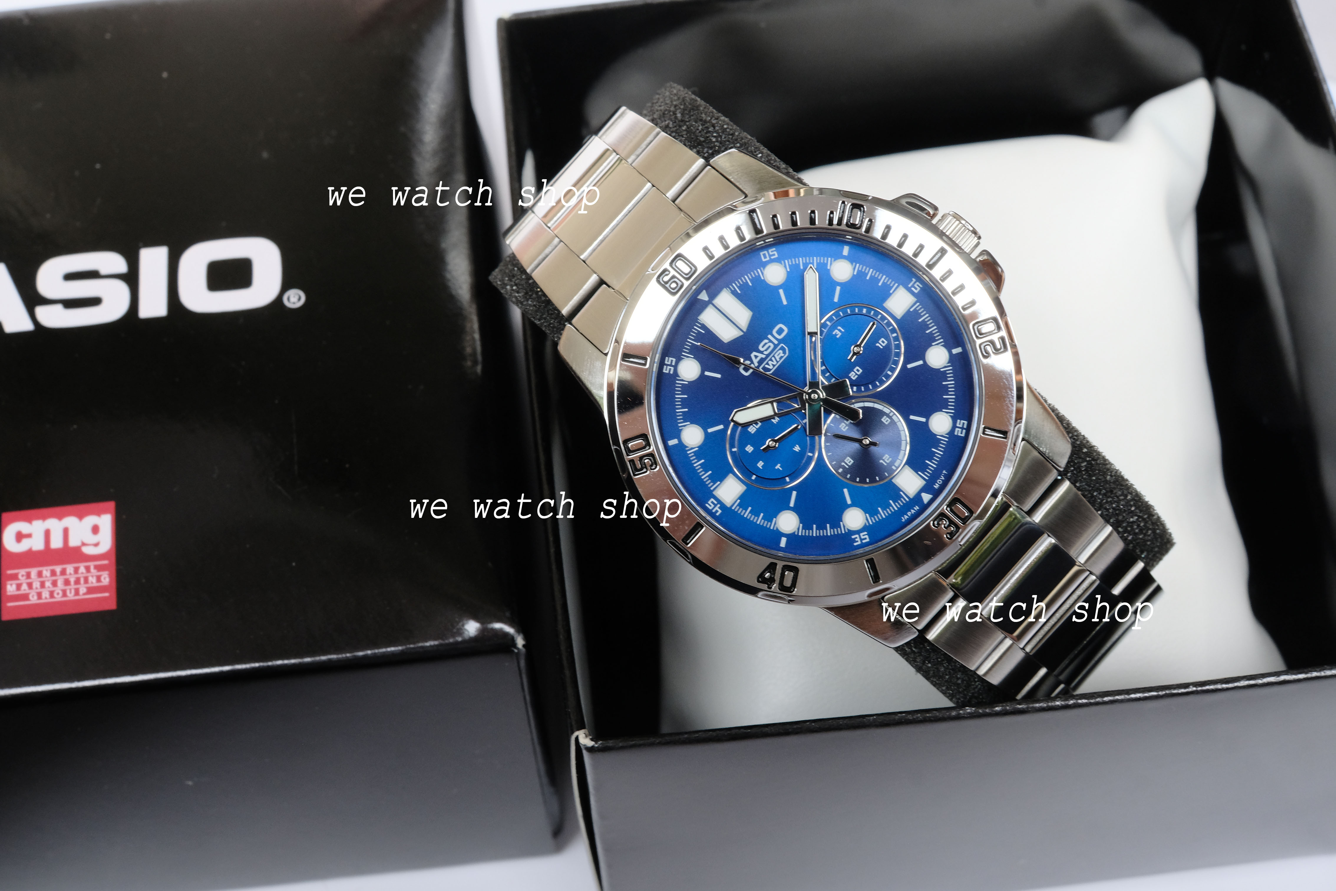 CASIO Standard รุ่น MTP-VD300D-2AUDF สีเงิน หน้าปัดน้ำเงิน สินค้าของเเท้ รับประกันศูนย์ CMG ...