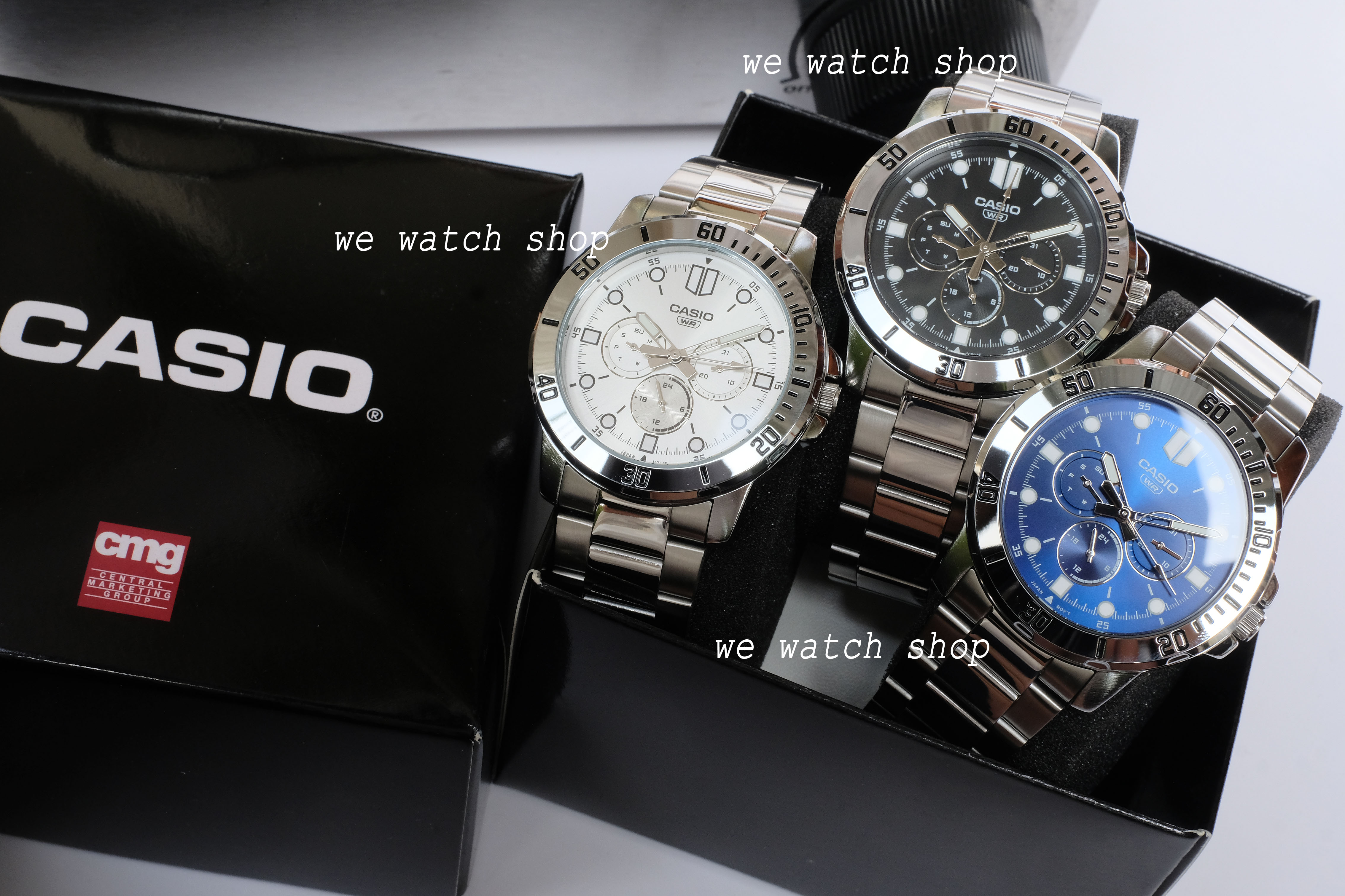 CASIO Standard รุ่น MTP-VD300D-2AUDF สีเงิน หน้าปัดน้ำเงิน สินค้าของเเท้ รับประกันศูนย์ CMG ...