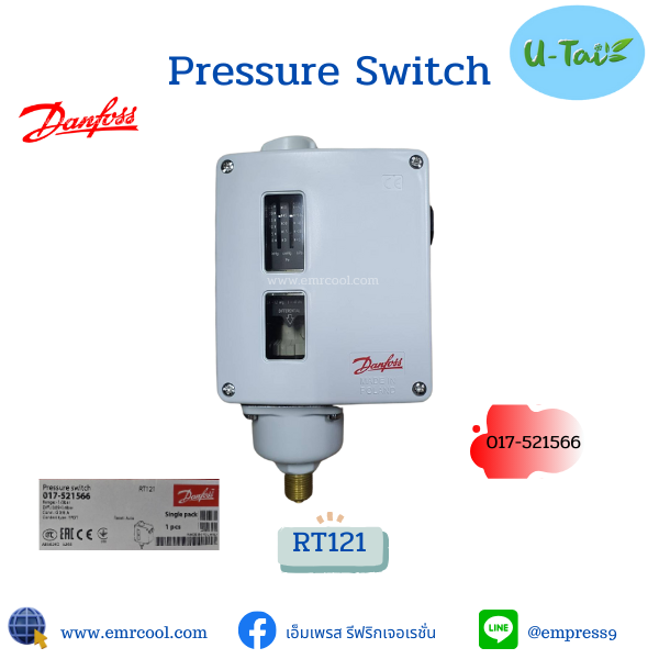 Pressure Switch Model 017-5215 รุ่น RT121 - ชิลเลอร์และอะไหล่เครื่องทำความเย็น